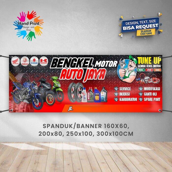 SPANDUK BANNER Bengkel Dan Variasi Motor B 300x100 CM | Lazada Indonesia