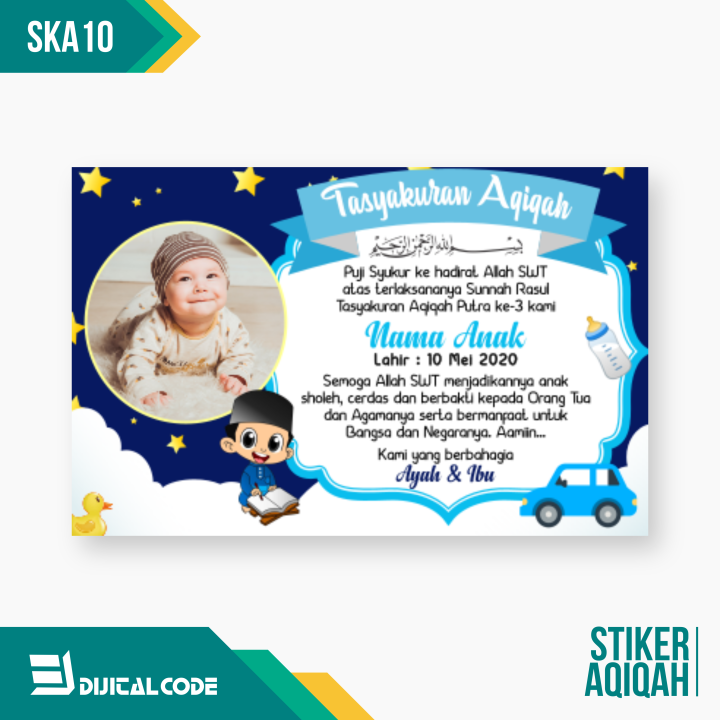 SKA10 Stiker Label Syukuran Aqiqah Kelahiran Anak | Lazada Indonesia