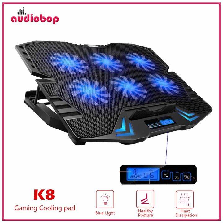 Laptop Cooler Cooling Pad Super Mute 6 Fans with Rack Stand and Built ...