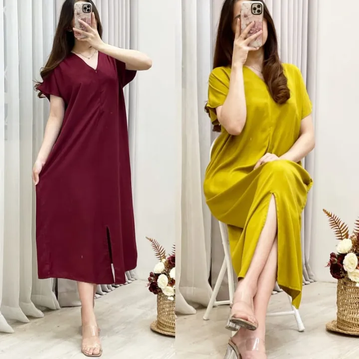 Daster Polos Bahan Crinkel Airflow Big Size Terbaru Jumbo | Lazada ...