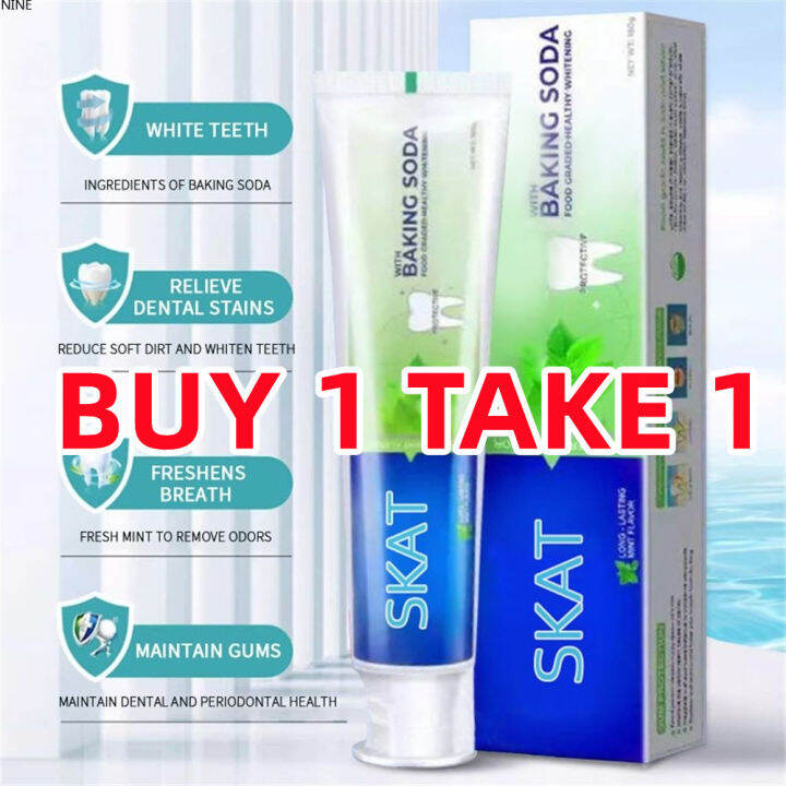 【BUY 1 TAKE 1】SKAT Baking Soda And Mint Toothpaste Cares For Teeth, Air ...