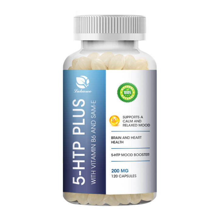 LUKAREE 5-HTP Capsules 200mg With Glycine, Taurine & Inositol To ...