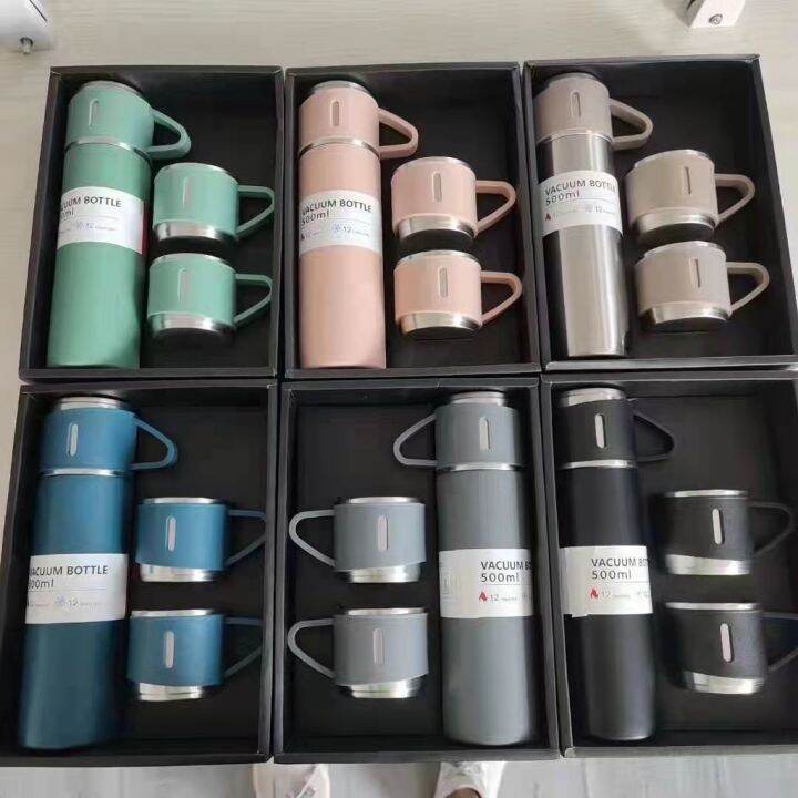 Set Termos Elegan Simple Air Minum Tahan panas/Dingin Polos Vacuum ...