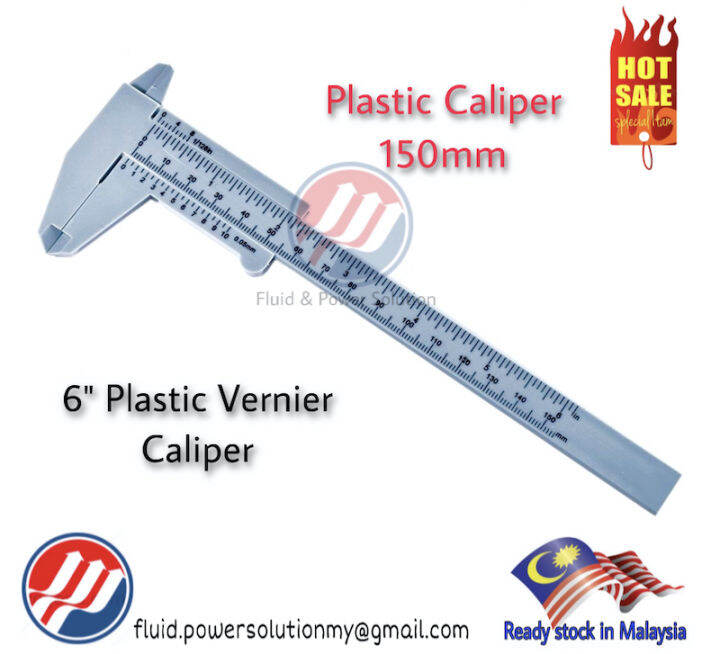 Plastic Caliper 150mm & 6" Plastic Vernier Caliper Ruler Measurement ...