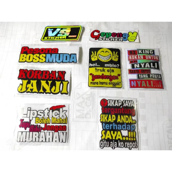 STICKER CUTTING KATA KATA LUCU KORBAN JANJI PESONA BOS MUDA MURAH ...