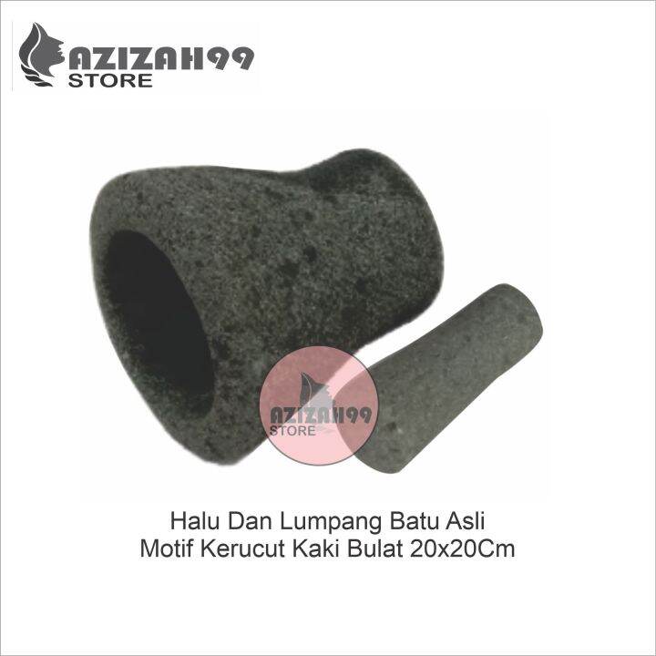 LUMPANG BATU ASLI GUNUNG BENTUK KARAKTER KERUCUT KAKI BULAT 1 SET ALU ...