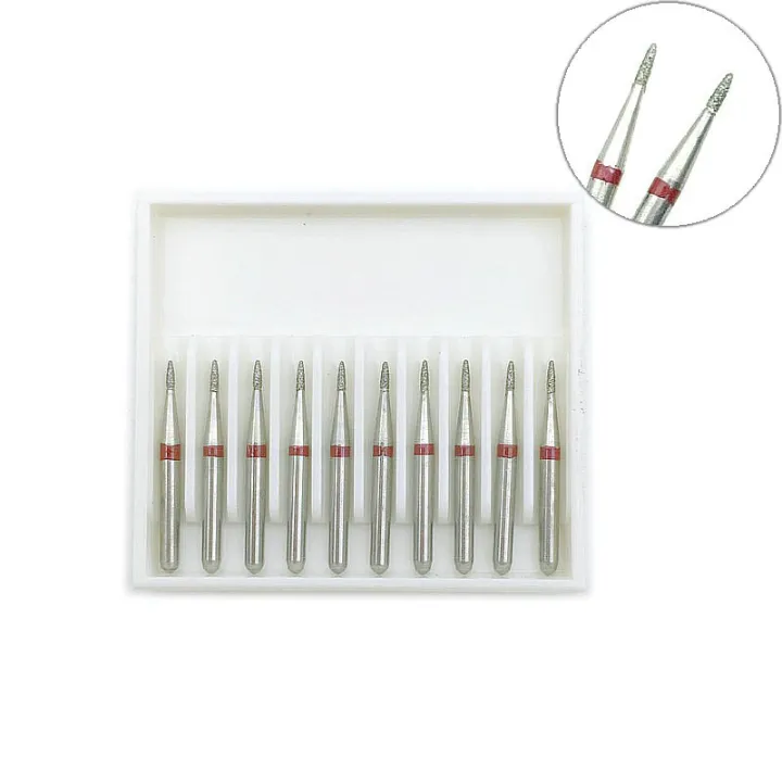 1Kit/10Pcs Dental Diamond Burs Drill Dia-burs CD-56F for High Speed Handpiece Fine FG 1.6mm ...