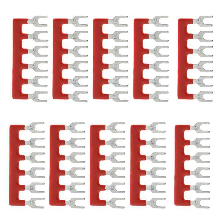 leipupa 10x Fork Type Pre Insulated Terminal Block Barrier Jumper Strip ...