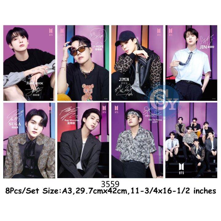 BlackPink Got7 exo twice seventeen BT21 BTS Poster WallPaper k-pop A3 Size 1set 8pcs | Lazada PH