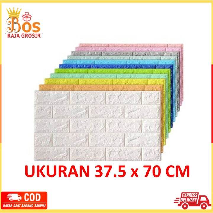 Wallpaper Dinding Foam 3D Motif Batu Bata Polos Star Ukuran 37.5 x 70 ...