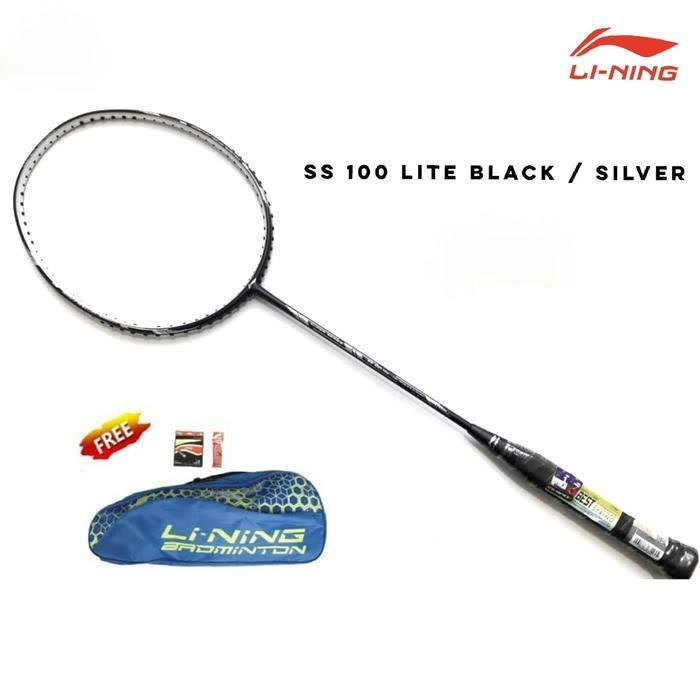 FULL SET Raket Badminton Lining SS 100 / SS100 Lite Black White ...