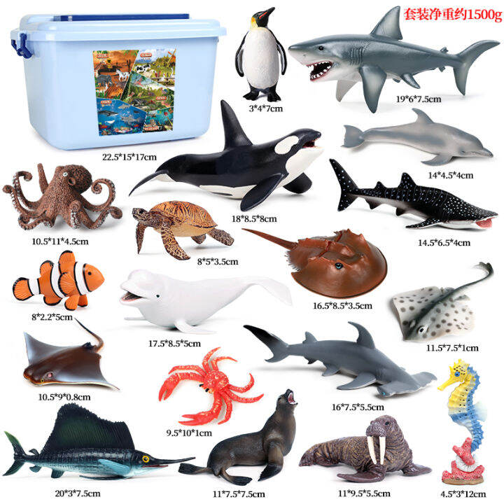 Oenux Sea Life Animals Megalodon Shark Orca Sperm Whale Carb Fish ...