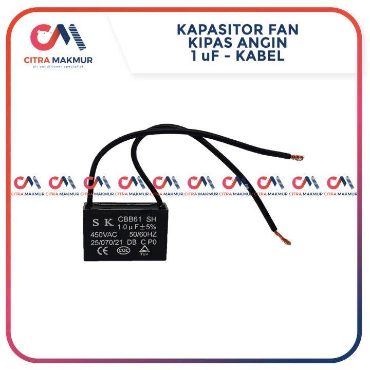 Kapasitor Kipas Angin 1 uf Kabel 2 SK Fan AC Capasitor mikro Air ...