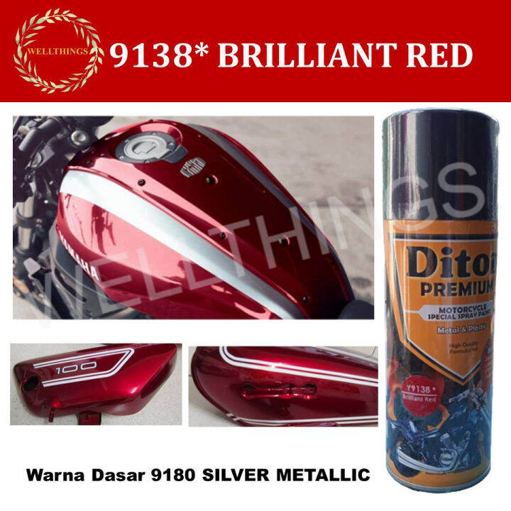 Cat Pilox Diton Premium Yamaha Brilliant Red 9138 400ml Warna Merah ...