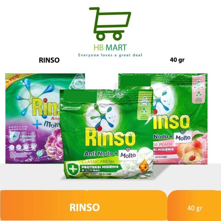 RINSO + MOLTO DETERJEN BUBUK SACHET 40GR SEMUA VARIAN TINGGAL PILIH ...