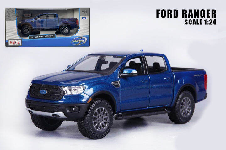 (พร้อมส่ง)โมเดลรถฟอร์ด FORD RANGER 2017 Scale 1:24 Maisto สีน้ำเงิน ...
