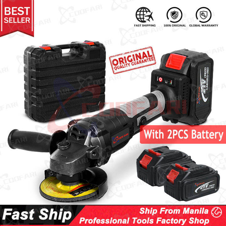 Coofari 21V Brushless Angle Grinder Tool 100mm Adjustable Speed 4.0Ah ...