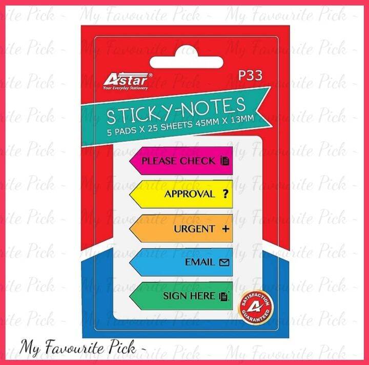 Astar neon color pvc sticky notes P-33 | Lazada