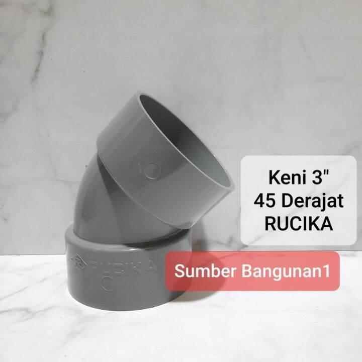 Knie 3 inch 45 derajat knee L elbow 3" keni sambungan pipa pralon | Lazada Indonesia