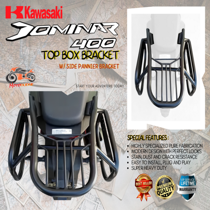 KAWASAKI DOMINAR 400 - MOTODODGE SUPER HEAVY DUTY TOP BOX BRACKET w ...