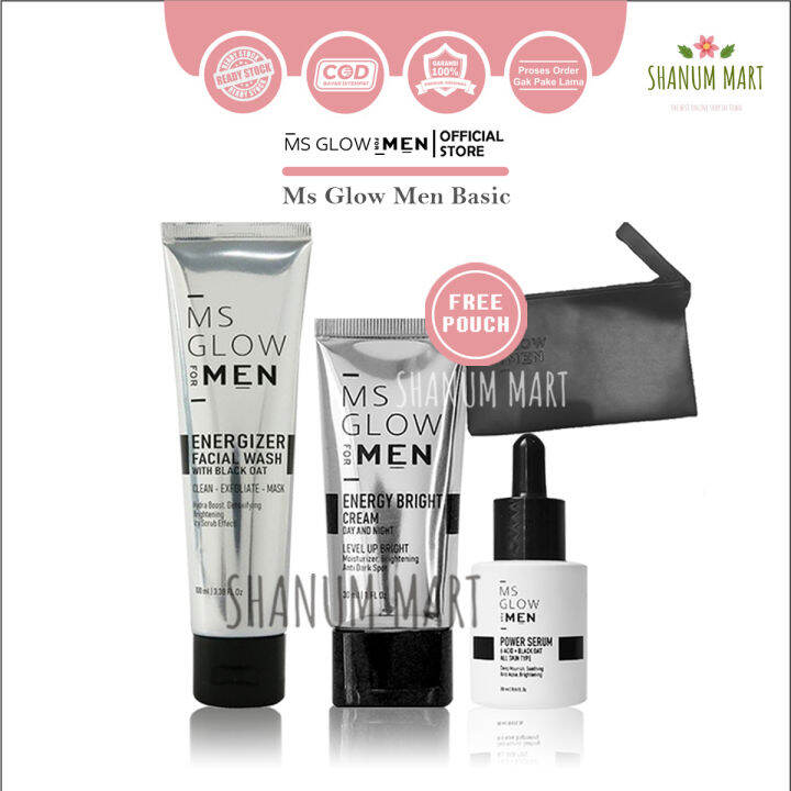 MS Glow For Men Paket Basic Isi 3 In 1 - Produk MS Glow Man FREE POUCH ...