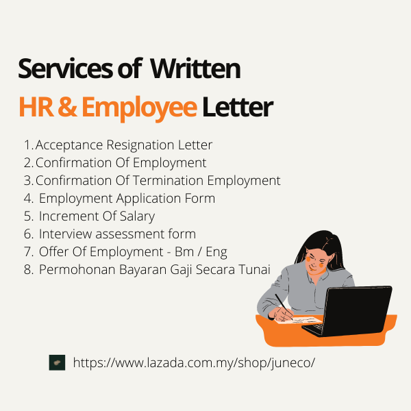 Services of written HR employee letter Perkhidmatan surat pekerja HR bertulis Offer letter Surat ...