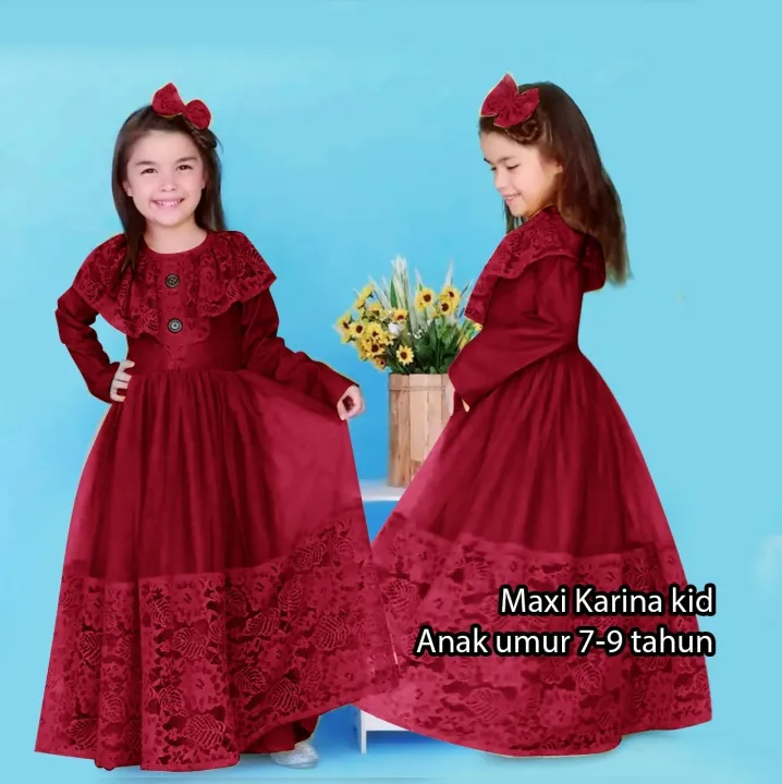 Maxi Anak Terbaru 2022 Viral Dress Karina Kid Dress Anak cewek Dress ...