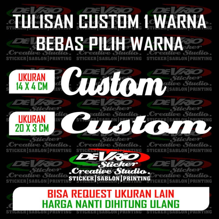 Stiker Tulisan Nama Custom Cutting Sticker (1 Warna) untuk Motor Mobil ...
