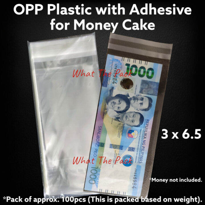 100 PCS Clear PP Plastic Bag with Self-Adhesive Packaging Pouch for Money Cake | Lazada PH