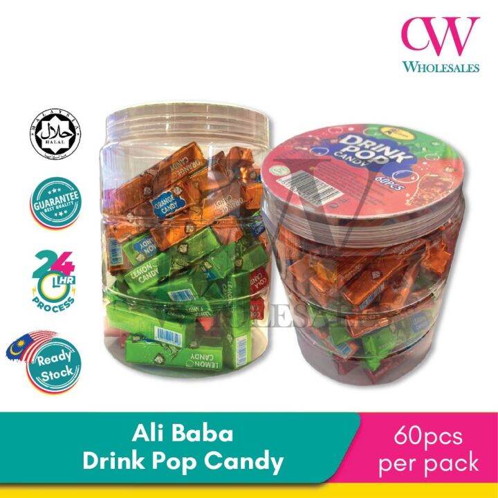 Ali Baba Drink Pop Candy 60pcs Orange Lemon Cola Flavour Candy | Lazada