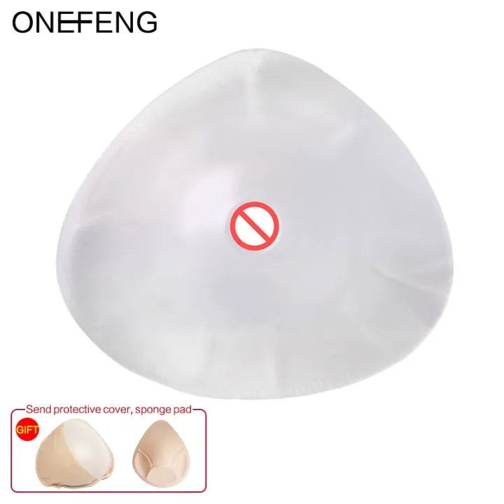 ONEFENG Triangle Silicone Breast Form Mastectomy Transpert Prosthesis Bra Enhancer Inserts (1 ...