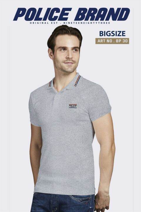 เสื้อโปโล Police Bigsize ทรง Slim fit ผู้ชาย/ผู้หญิง สี ดำ,กรมท่า,ขาว,เทา (BP30) | Lazada.co.th