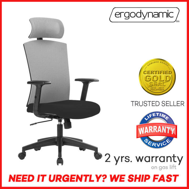 Ergodynamic AIR 1.0 Mesh Chair, Nylon base with PU casters, tilting ...