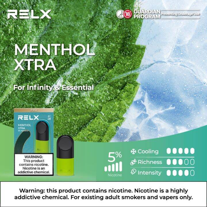 RELX INFINITY MENTHOL XTRA ORIGINAL REFILL PODS 薄荷口味烟弹 INFINITY MINT ...