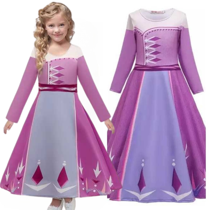KOSTUM FROZEN 2 ELSA SPANDEK UNGU Baju Frozen anak perempuan ungu ...