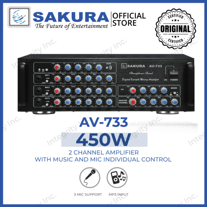 Sakura AV-733 Digital Karaoke Mixing Amplifier 450W | Lazada PH
