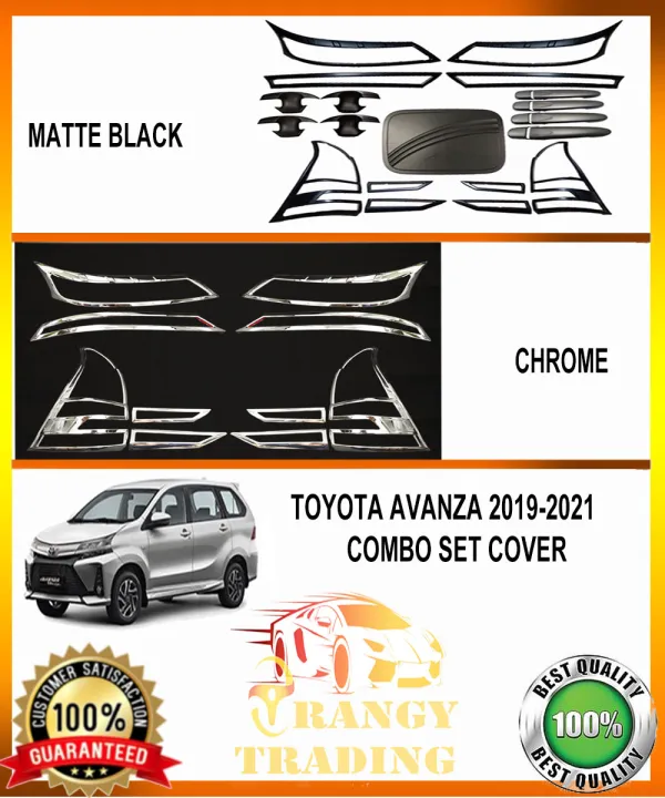 Toyota Avanza 2019 to 2021 Garnish Combo set cover MATTE BLACK / CHROME / V1 / V3 W/ FREE TRD ...