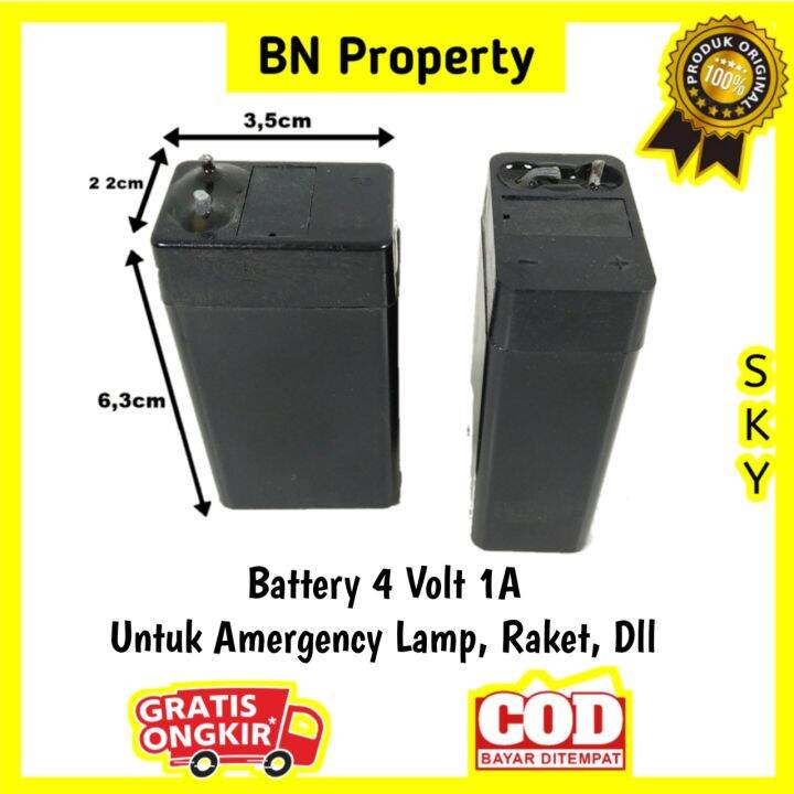 Baterai 4 Volt 1A Recharger Untuk Emergency Lamp,Raket Nyamuk DLL Original Awet | Lazada Indonesia