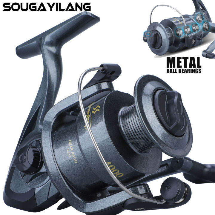 rotating fishing spool 6 ball bearing high speed 5.2:1 gear ratio light ...
