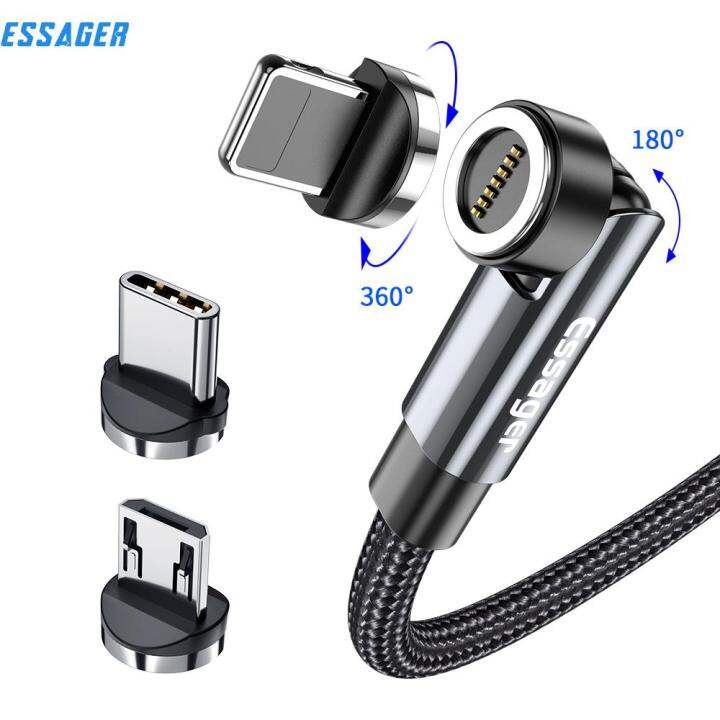 ESSAGER ESSAGER 3-IN-1 Micro USB + Type-C + Lightning Magnetic Plug ...