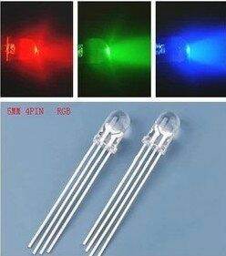10 Buah/Lot 5Mm Led Rgb Katoda Umum 4pin Lampu Transparan Diode ...