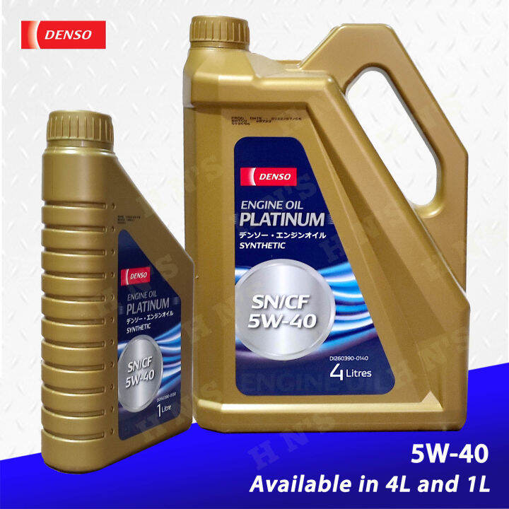 Denso Platinum SAE 5W-40 Full Synthetic Engine Oil 4L and 1L ( for gas ...