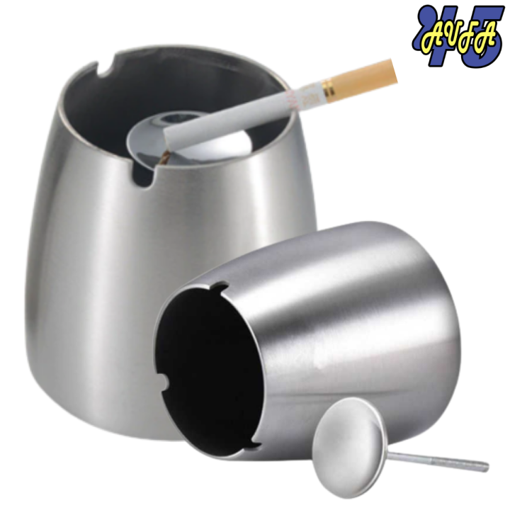 [LINTINGAN BAKO] ASBAK ROKOK STAINLESS STEEL ANTI ANGIN BENTUK SELINDER ...