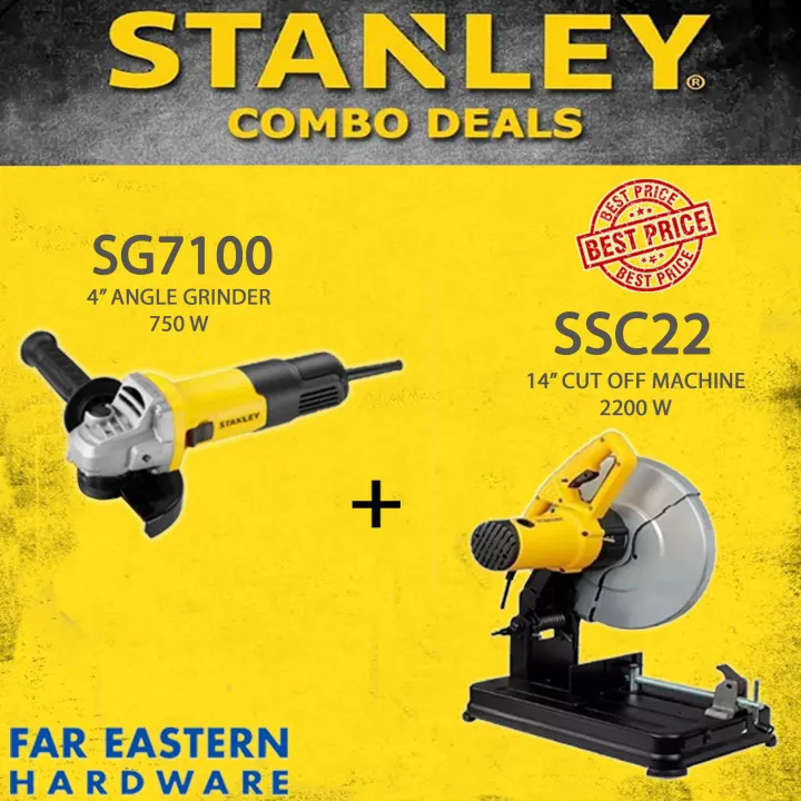 STANLEY COMBO Cut Off Machine 14" SSC22 2200W + Angle Grinder 4" 750W ...