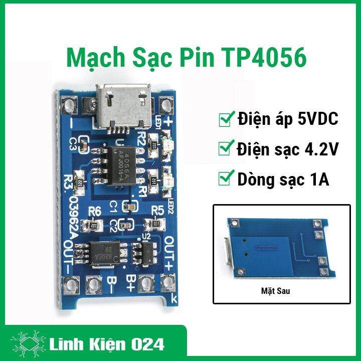 MODULE sạc pin TP4056 1A MICRO V2 - IC bảo vệ quá dòng -quá áp | Lazada.vn