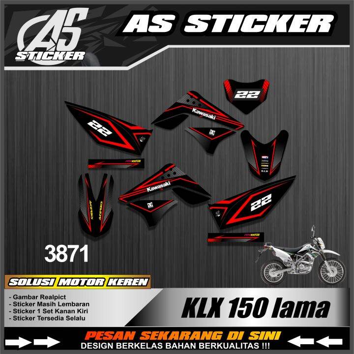 3871a STICKER STRIPING MOTOR KAWASAKI KLX 150 LAMA OLD LIS VARIASI ...