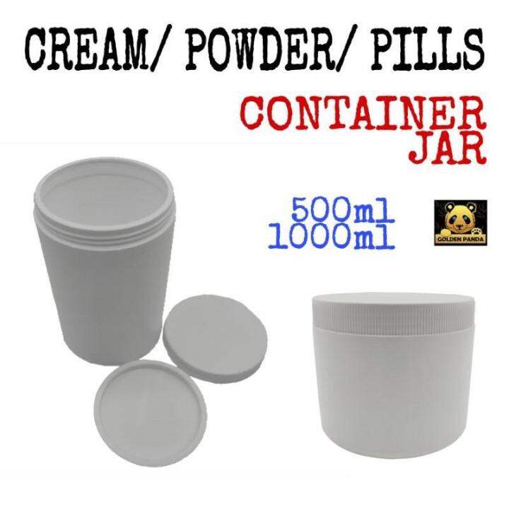HDPE Cream/ Powder/ Pills Container/ Jar 500ml 1000ml 1Litre White ...