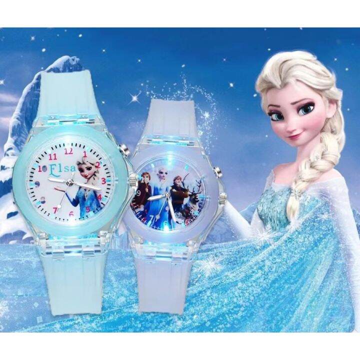 kids watch Fashion LED Watch RELO Princess Sophia Elsa Frozen Blinking ...