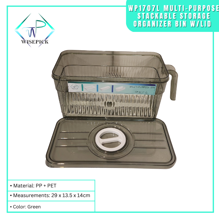 WP-1707L MULTI-PURPOSE STACKABLE STORAGE ORGANIZER BIN W/ LID | Lazada PH