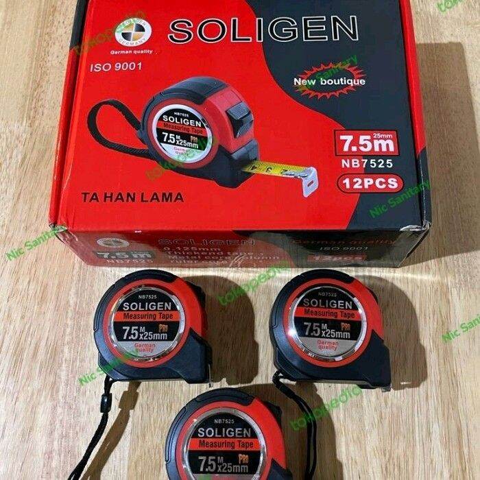 Meteran karet tebal SOLIGEN 7,5 mtr measuring tape SOLIGEN 7,5 meter ...